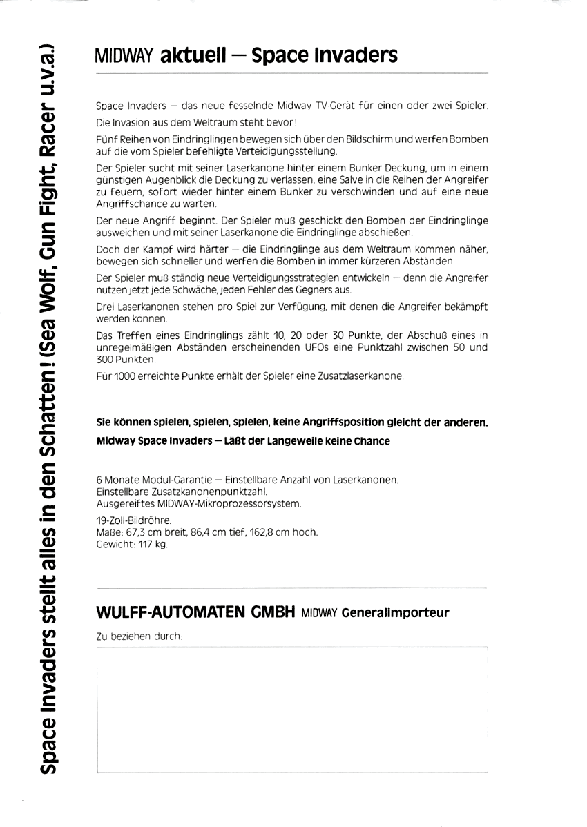 Flyers and Marketing Material for Space Invaders the Arcade Game